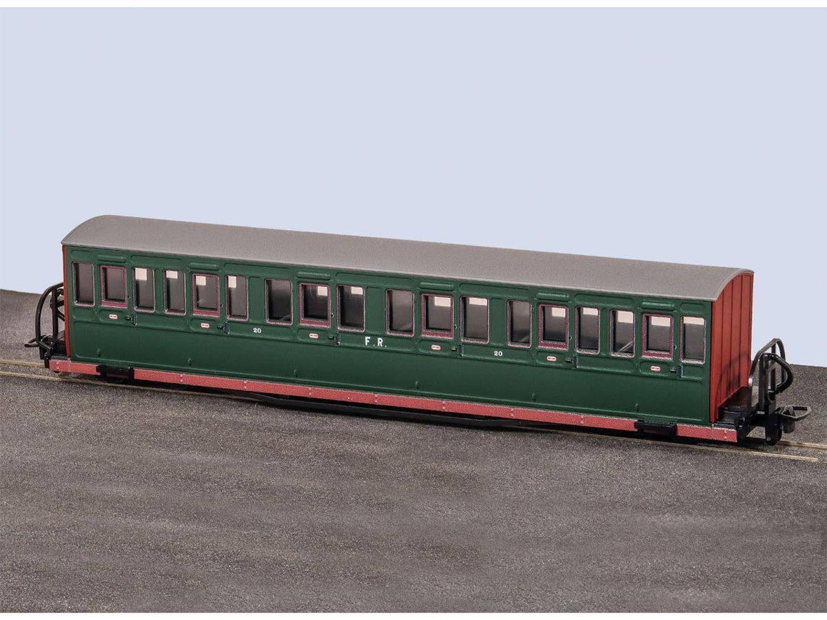 OO9 Gauge PECO GR-623B FR Long 'Bowsider' Coach - Colonel Stephens No ...